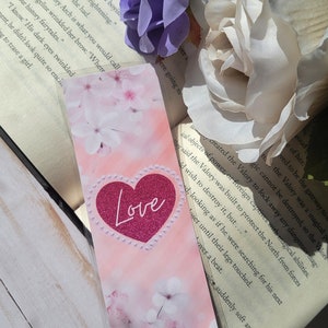 Sweet Love Valentine Bookmarks Heart Romance Pearls Purple Flowers ...