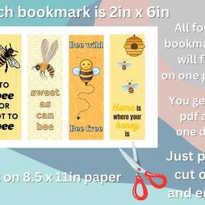 NEW Printable Bee Quote Bookmarks - Cute - Fun - Kids - Nature ...