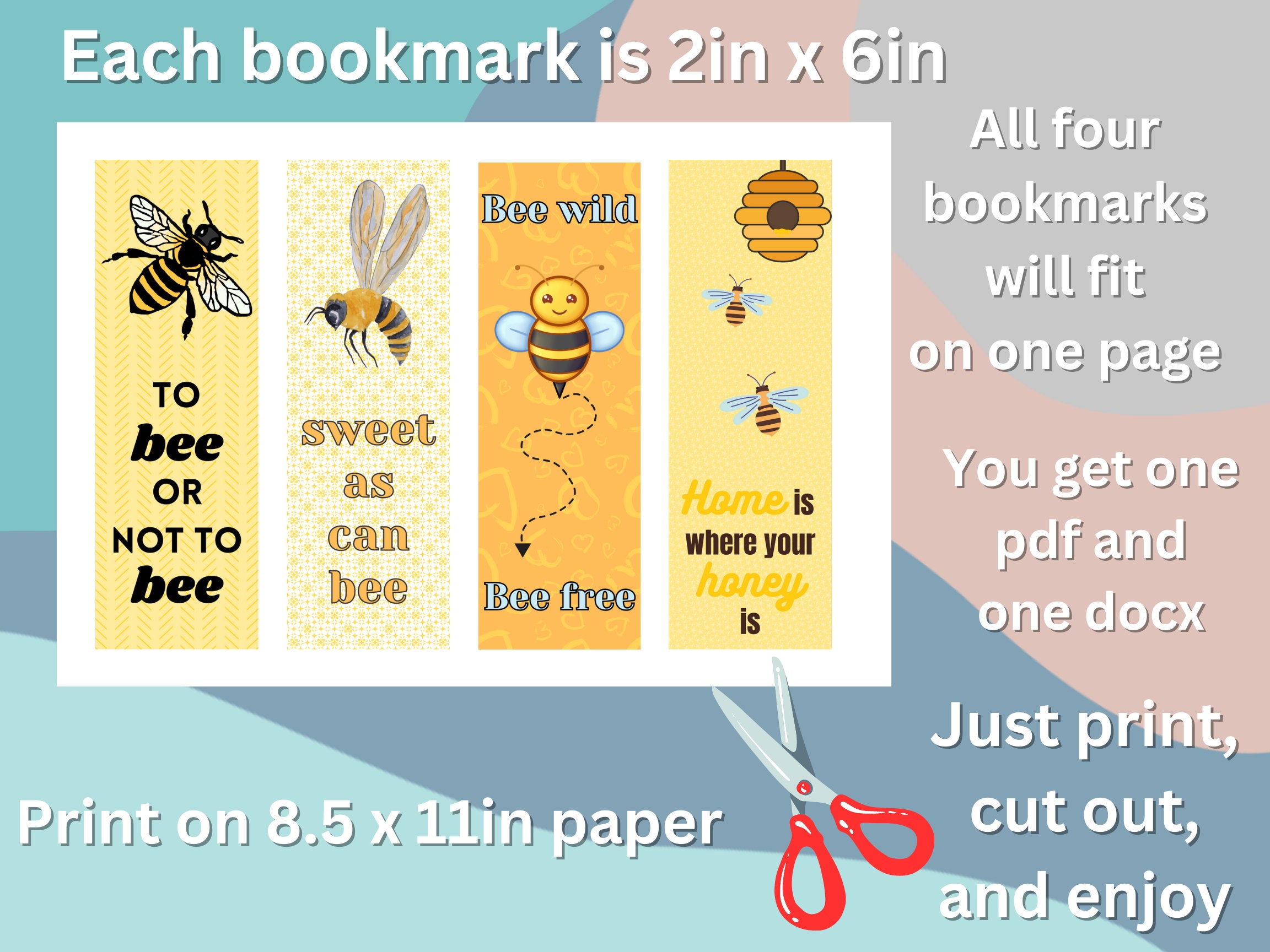 NEW Printable Bee Quote Bookmarks Cute Fun Kids Nature - Etsy