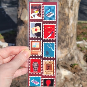 Genre Stamp Bookmarks Spooky Horror Halloween Fall Portal Fantasy Magic ...