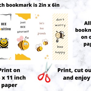 Bee Bookmarks - Quotes - Printable - Set of Four - Books - Etsy