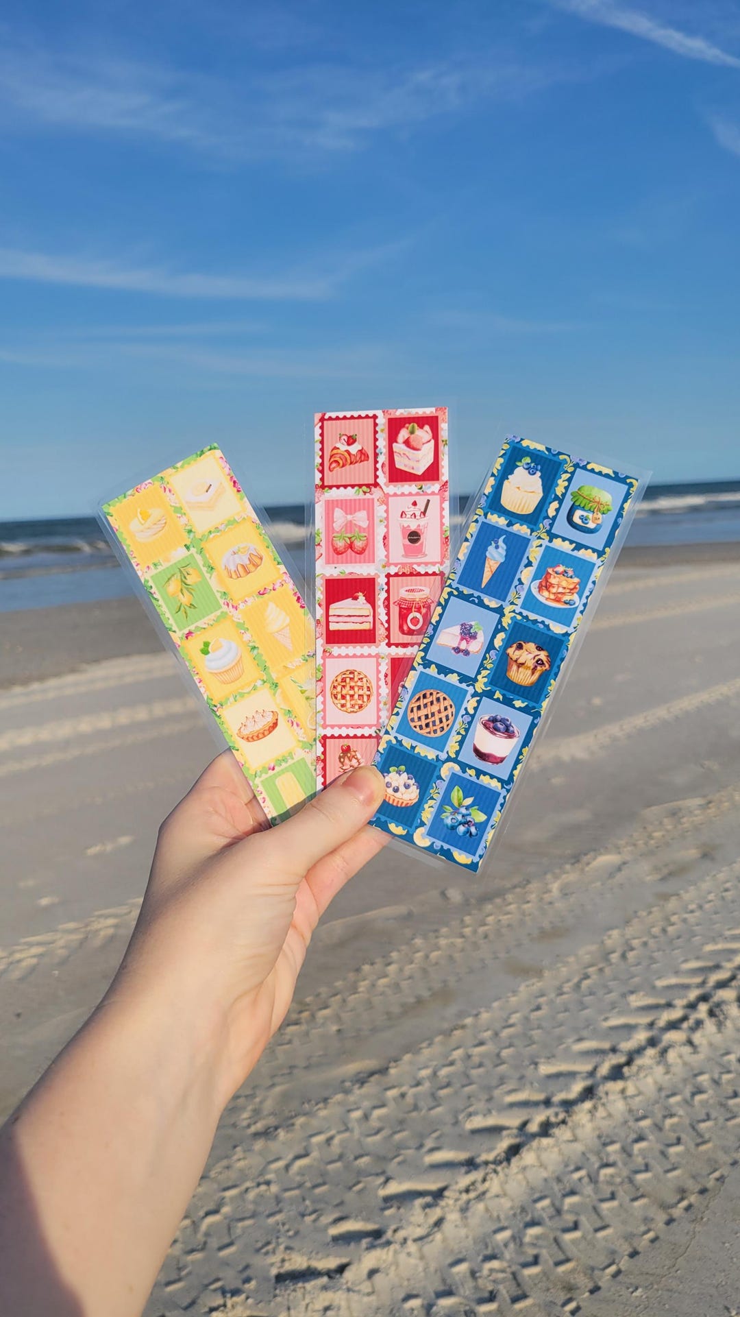 Fruit Dessert Stamp Bookmark | Blueberry Strawberry Lemon | Coffee ...