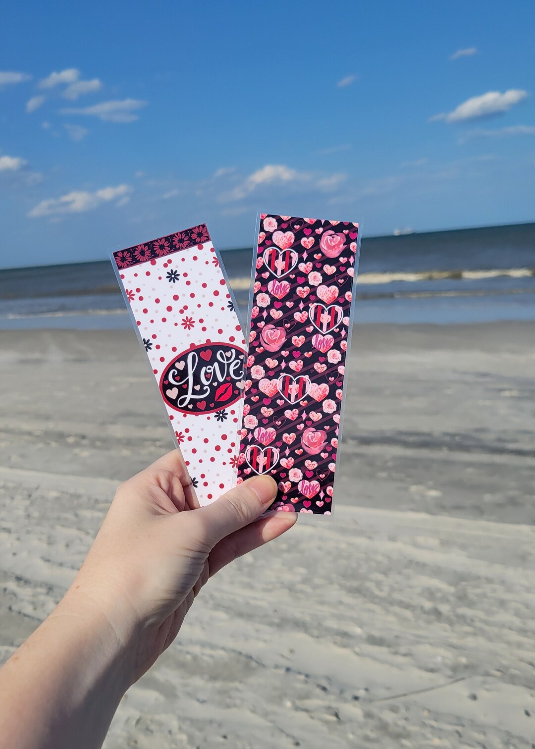 Love Bookmarks Pattern Heart Flowers Romance Romantic Reader Gift ...