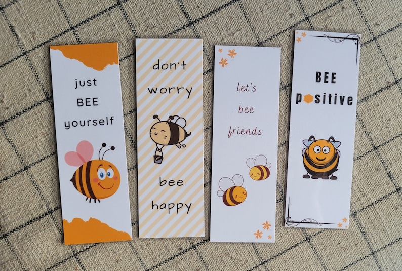 Bee Bookmarks - Quotes - Printable - Set of Four - Books - Etsy