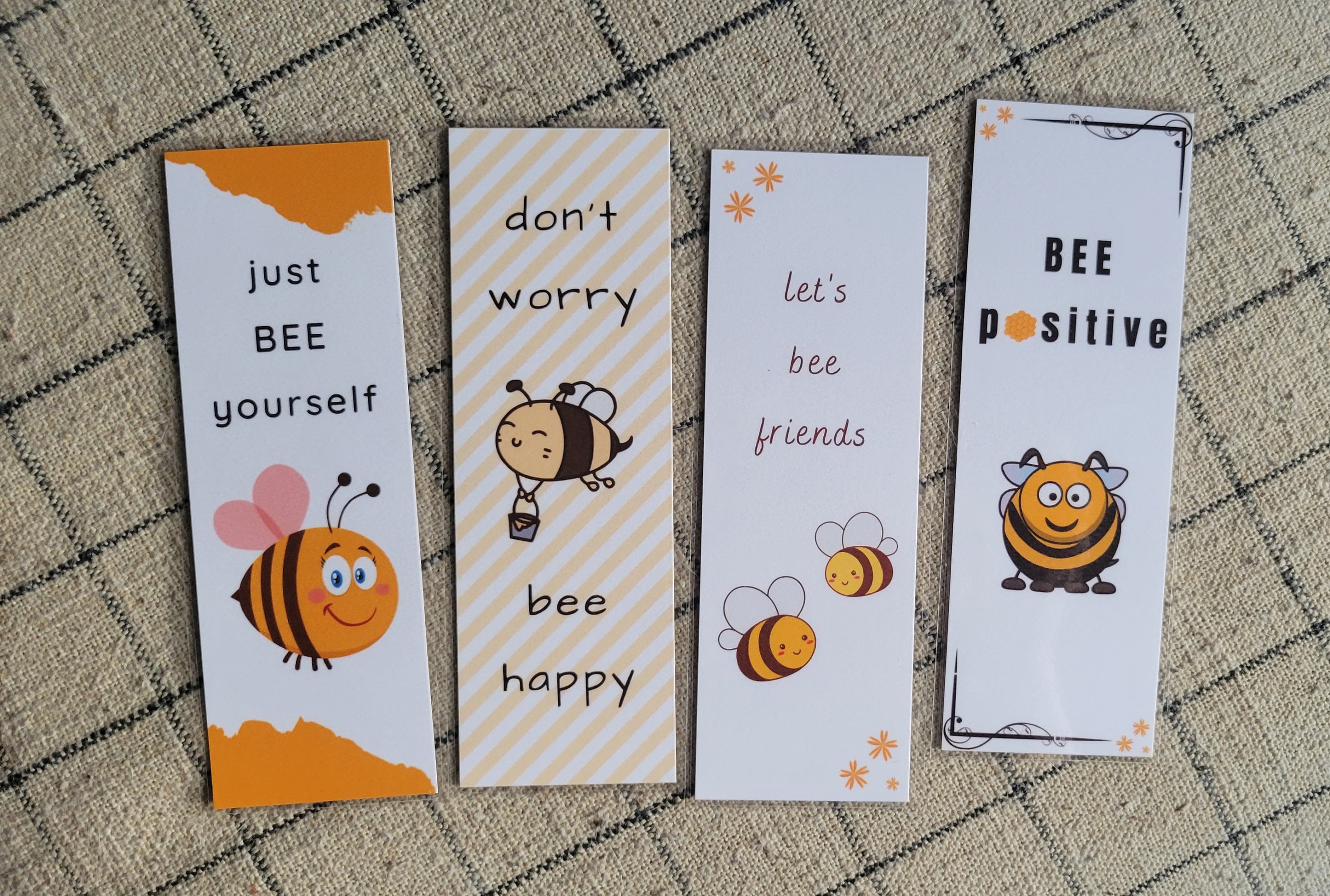 Bee Bookmarks Quotes Printable Set of Four Books - Etsy