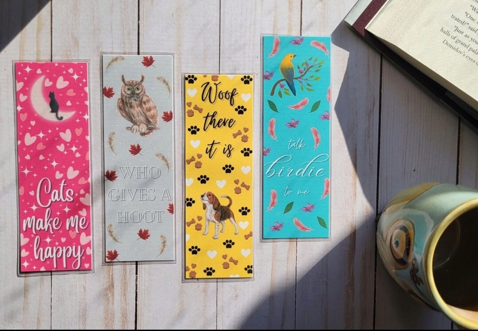 Animal Bookmarks Quotes Nature Funny Cute Cats Dogs Pets Bookshelf ...