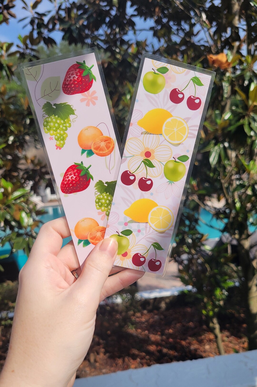 Cute Fruit Spring Summer Bookmarks Cherry Strawberry Nature Orange Food ...