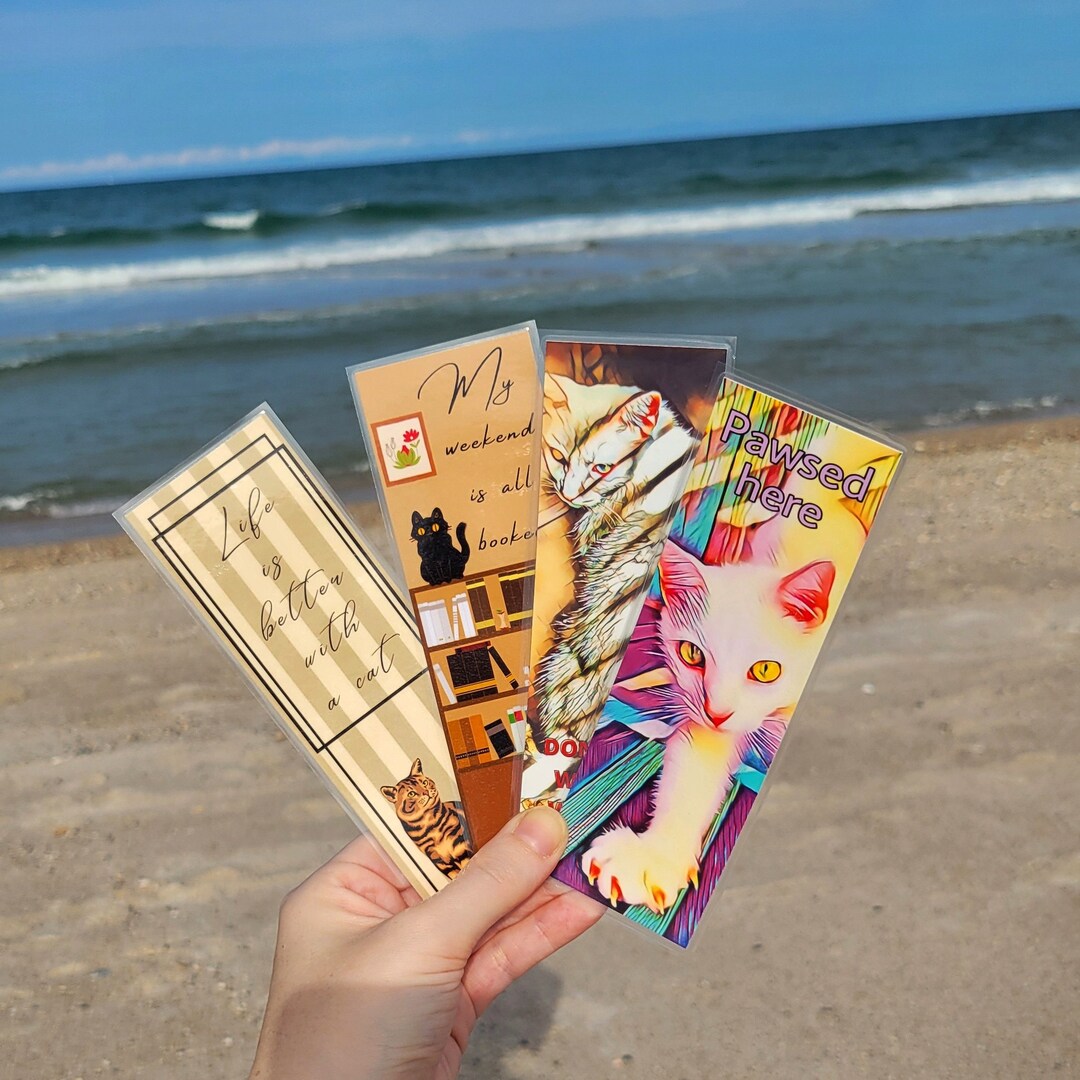 Cat Bookmarks With Quotes Funny Cute Laminated Reader Bookish Cute Pets ...