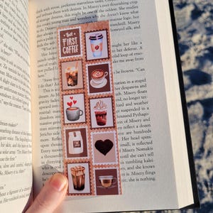 Coffee Tea Stamp Bookmark Set | Sweet Bookish Romance | Fall Bookclub ...