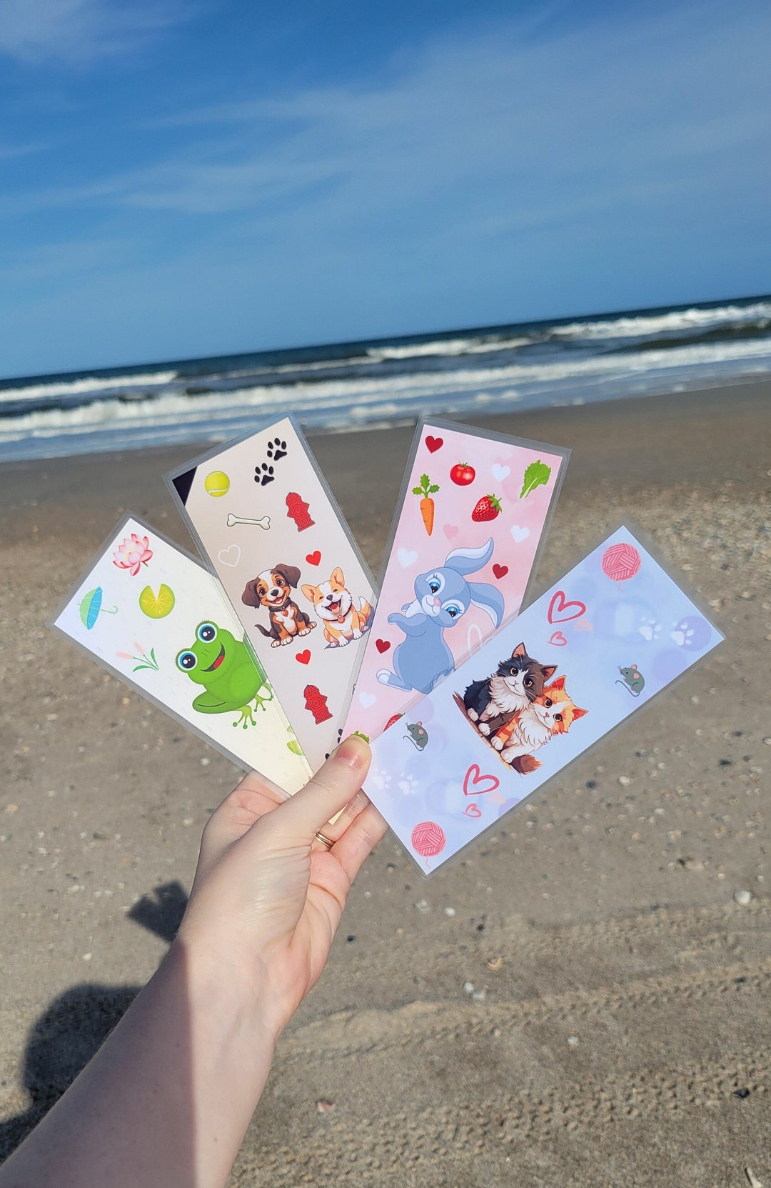 Cute Animal Bookmarks Spring Fun Cat Dog Pet Nature Rabbit Bunny Food ...