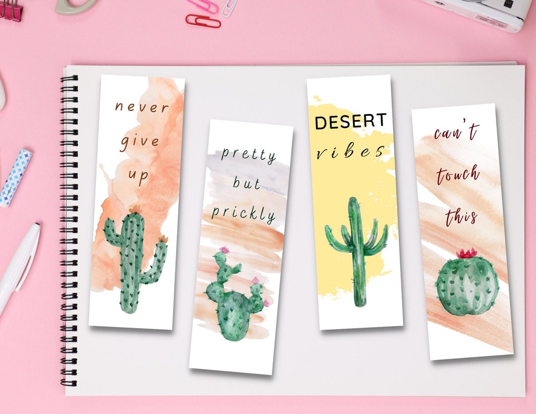 Cactus Bookmarks - Set of 4 - Printable - Summer- Gift - Readers ...