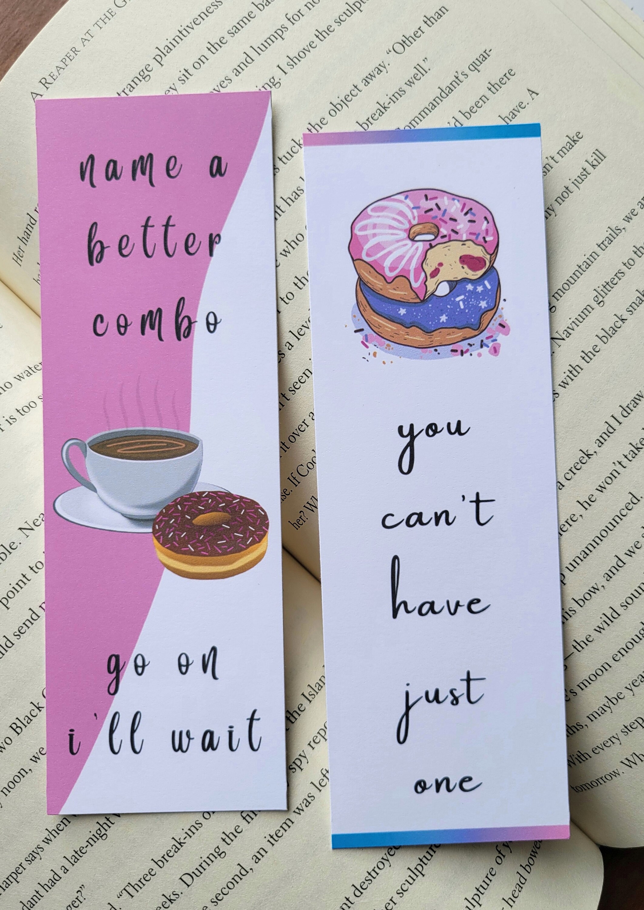 Donut Bookmarks With Quotes Printable Set of 4 - Etsy