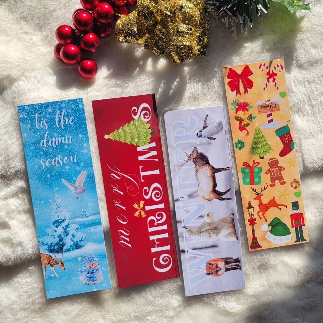 Christmas Winter Bookmarks | December Snow Gift | Deer Fox Owl Polar ...