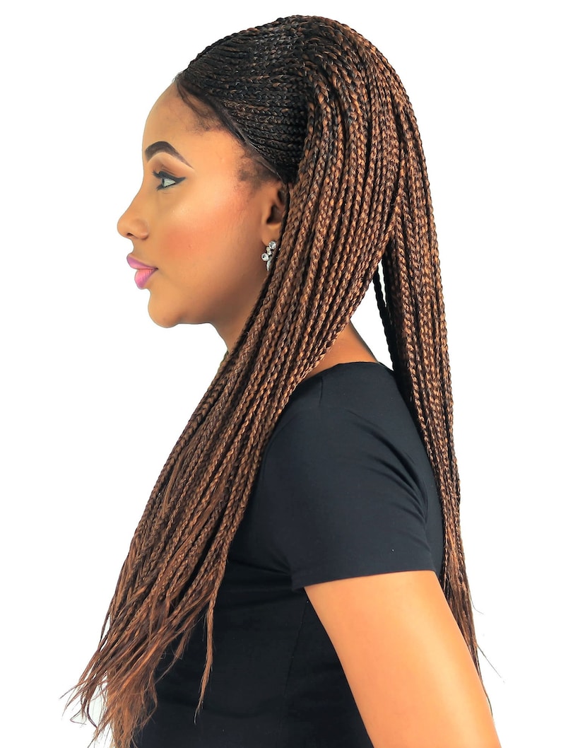 Fulani Cornrow Braided Wig 22 Inches Micro Braids Braided Etsy