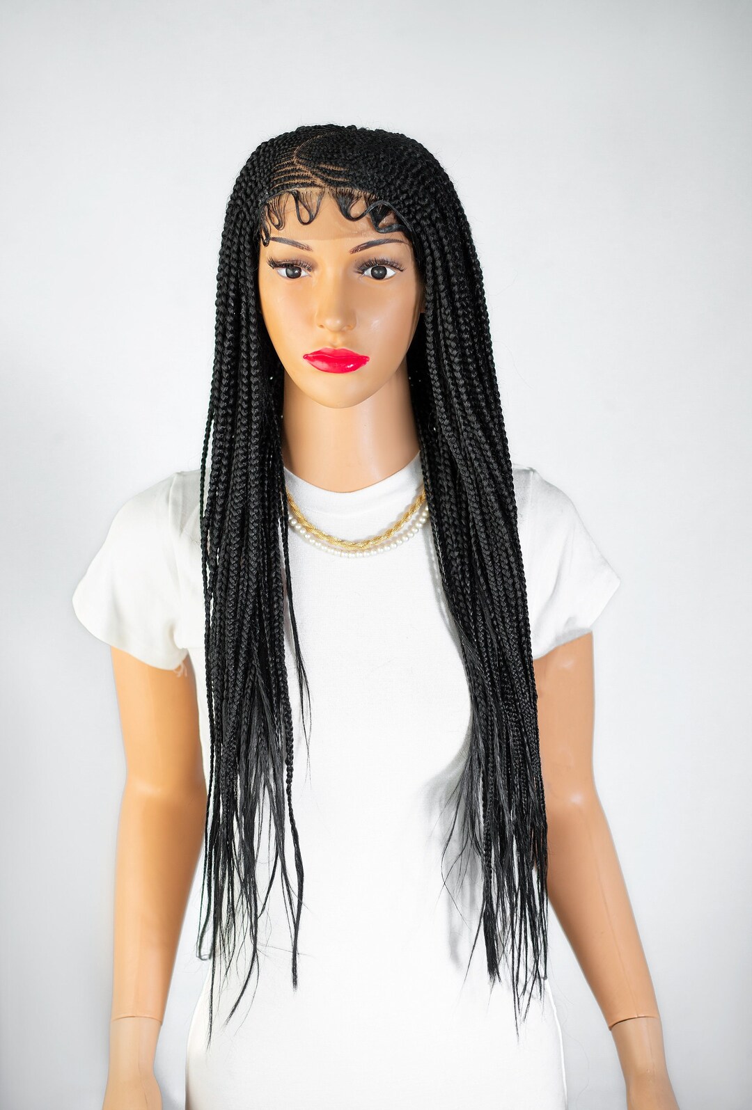 26" Tiwa Side Part Braid Wig | 13x6 Transparent Light Brown Lace ...