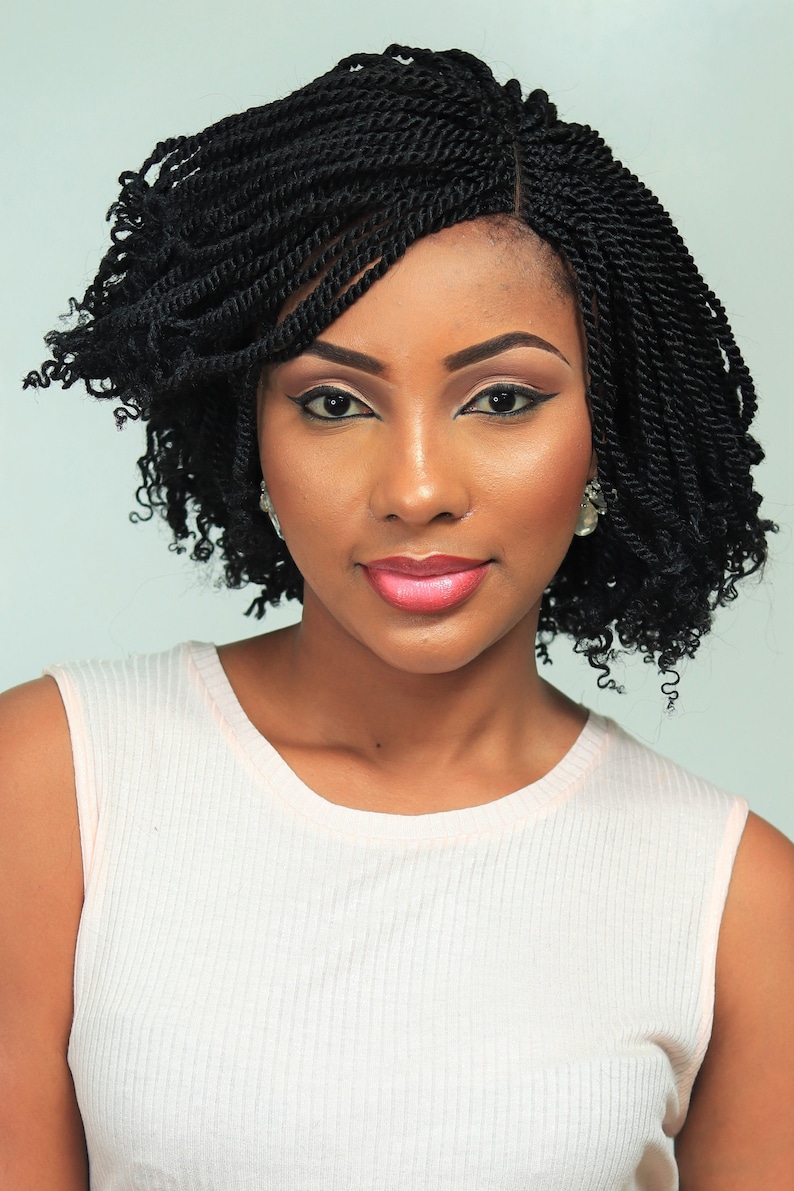 Kinky Twist Wig Color 1 12 Inches Etsy Canada