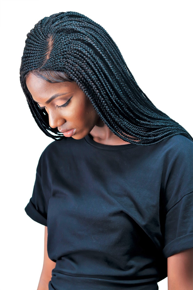Tiwa Side Part Cornrow Wig 22 Inches Micro Braids Braided Etsy