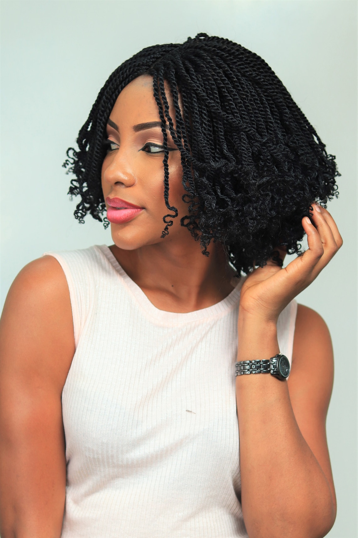 Kinky Twist Wig Color 1 12 Inches Etsy