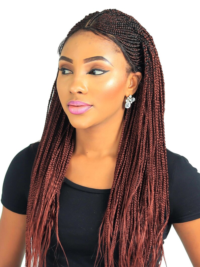 Fulani Cornrow Braided Wig 22 Inches Micro Braids Braided Etsy