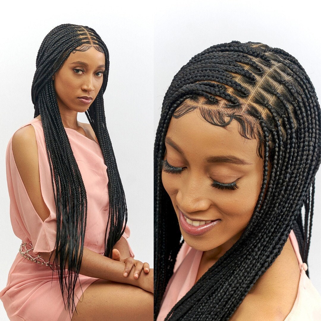 Wow Braids 32” Medium Knotless Braid, 360 Full HD Lace Braided Wigs ...