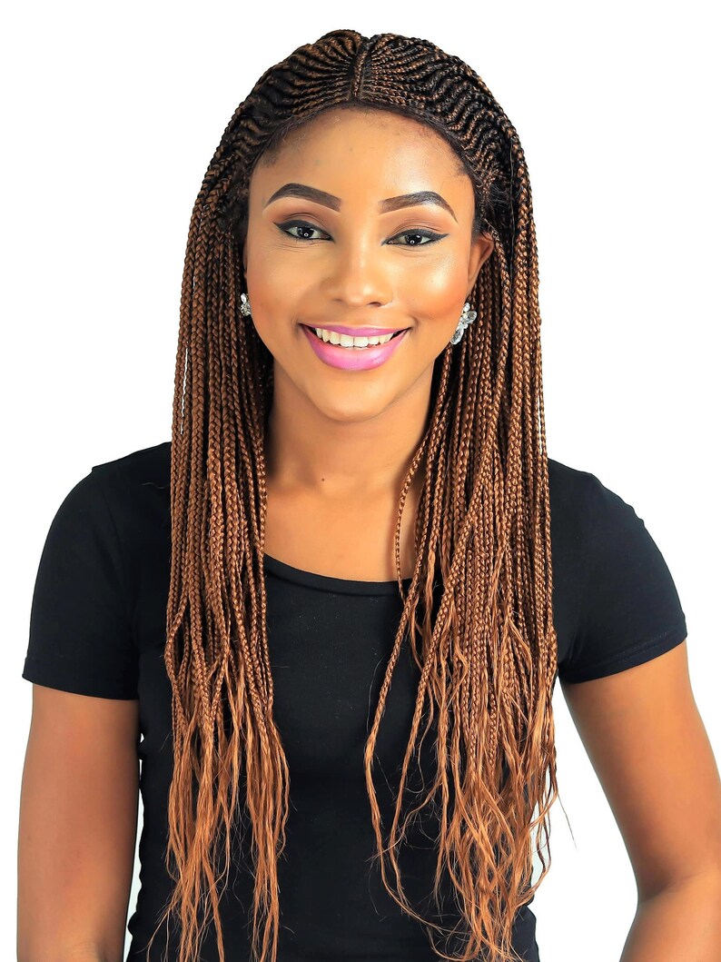 Fulani Cornrow Braided Wig 22 Inches Micro Braids Braided Etsy