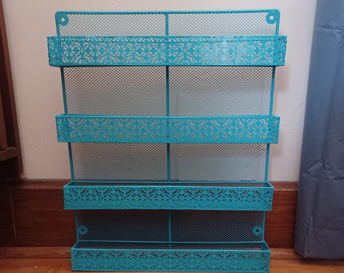 4 Tier Metal Mesh Wall Shelf. - Etsy