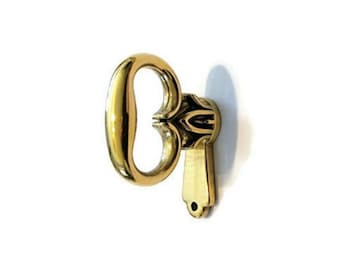 Antiqued Brass Key Pull Knob Cast Brass Mock Key Door Pull | Etsy