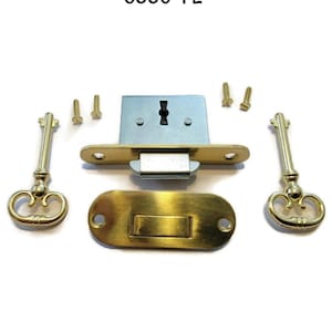 Lock - Full Mortise ROLL TOP DESK Lock Set With Rounded Plates Includes ...