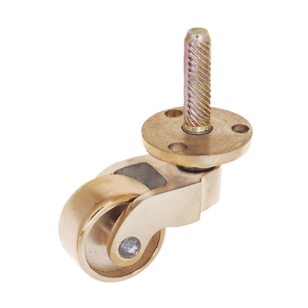 1" Furniture Caster- Cast Brass PLATFORM CASTER With Polished Brass ...