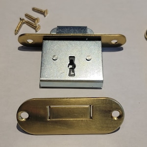 Lock - Full Mortise ROLL TOP DESK Lock Set With Rounded Plates Includes ...