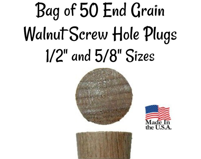 Walnut Screw Hole Plug Flat Top- Walnut End Grain Screw Hole Plug ...