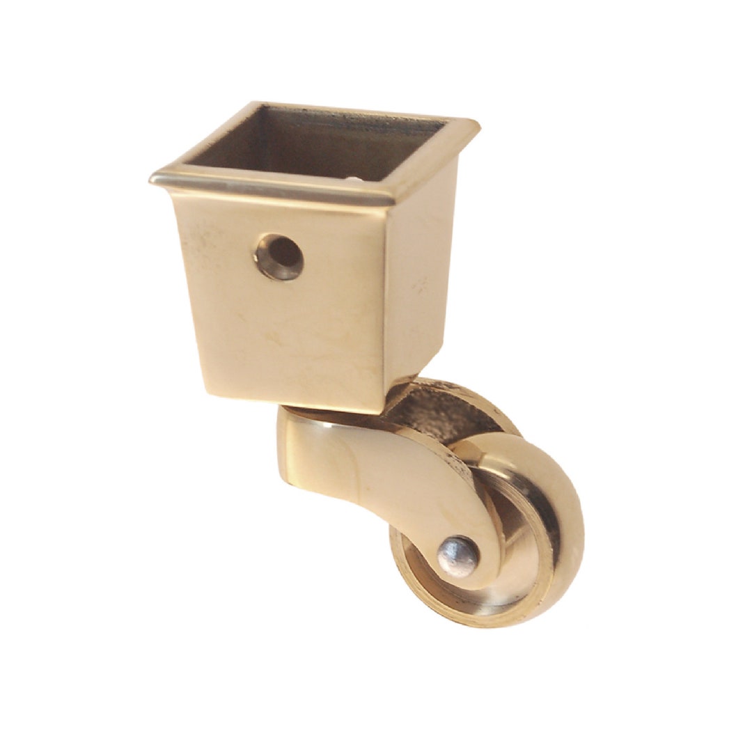 1" Furniture Caster- Cast Brass Square Cup Caster -furniture Roller ...