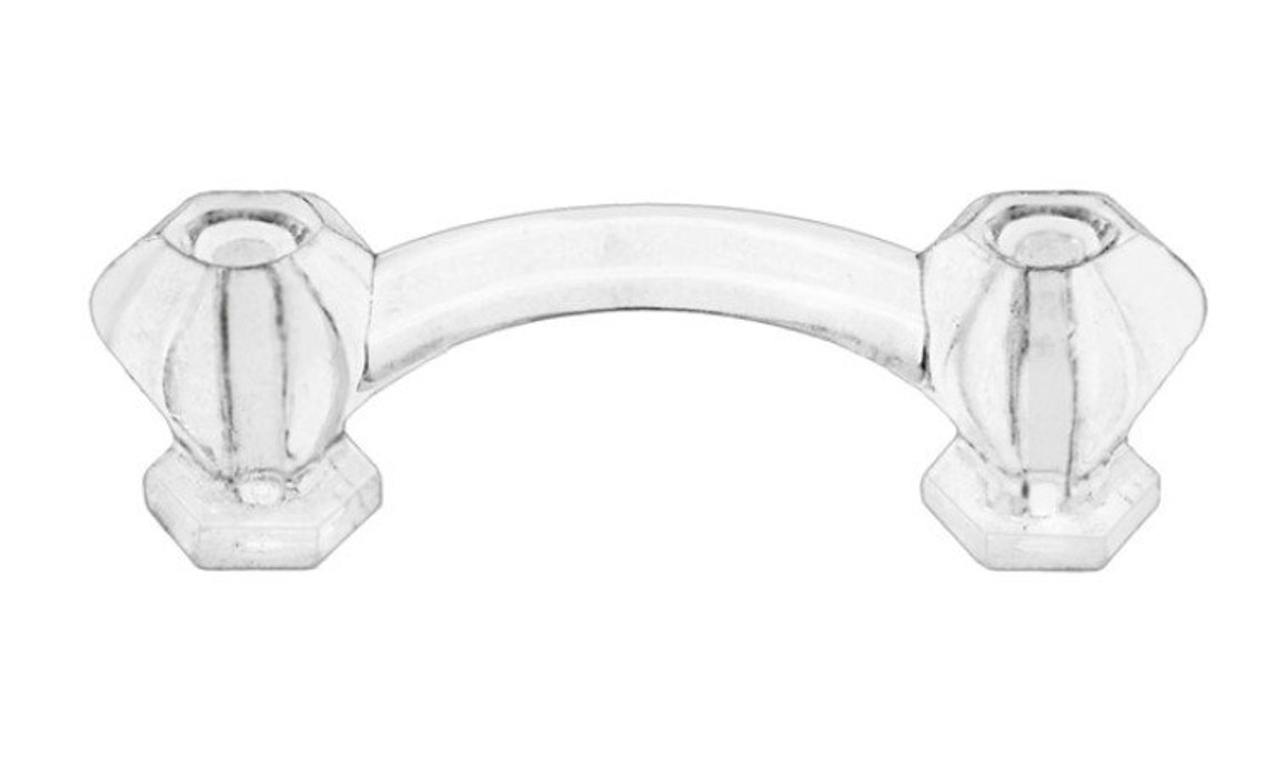 Front Mounted Glass Drawer Pull- Antique Style Glass Pull in Clear ...