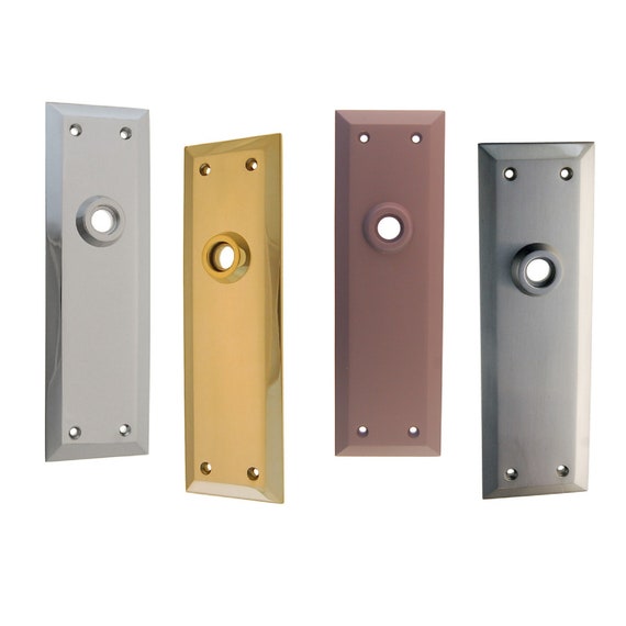8 Rectangular Door Trim escutcheon Plate With Hub for Antique Door Knob Heavy Forged Brass. Available in Five Finishes Etsy