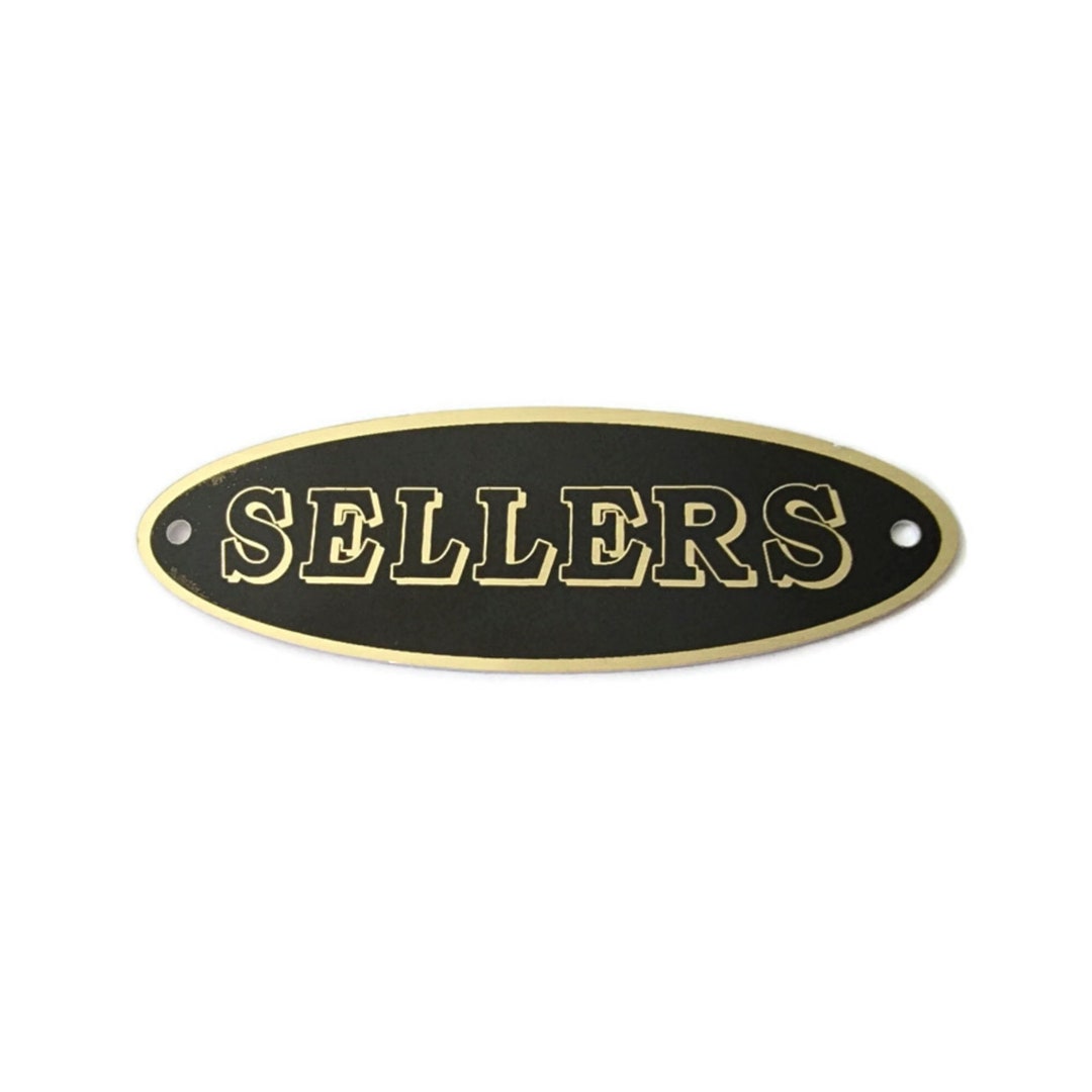 Sellers Kitchen Cabinet Nameplate With Reverse Black Print on Stamped ...