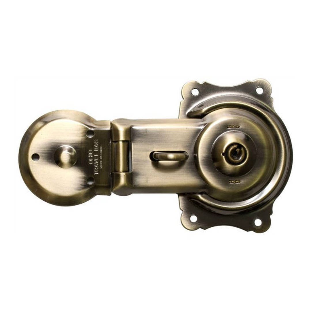 Trunk Lock - Antique Brass Plated Flush Mount Trunk Lock With Keys - Etsy