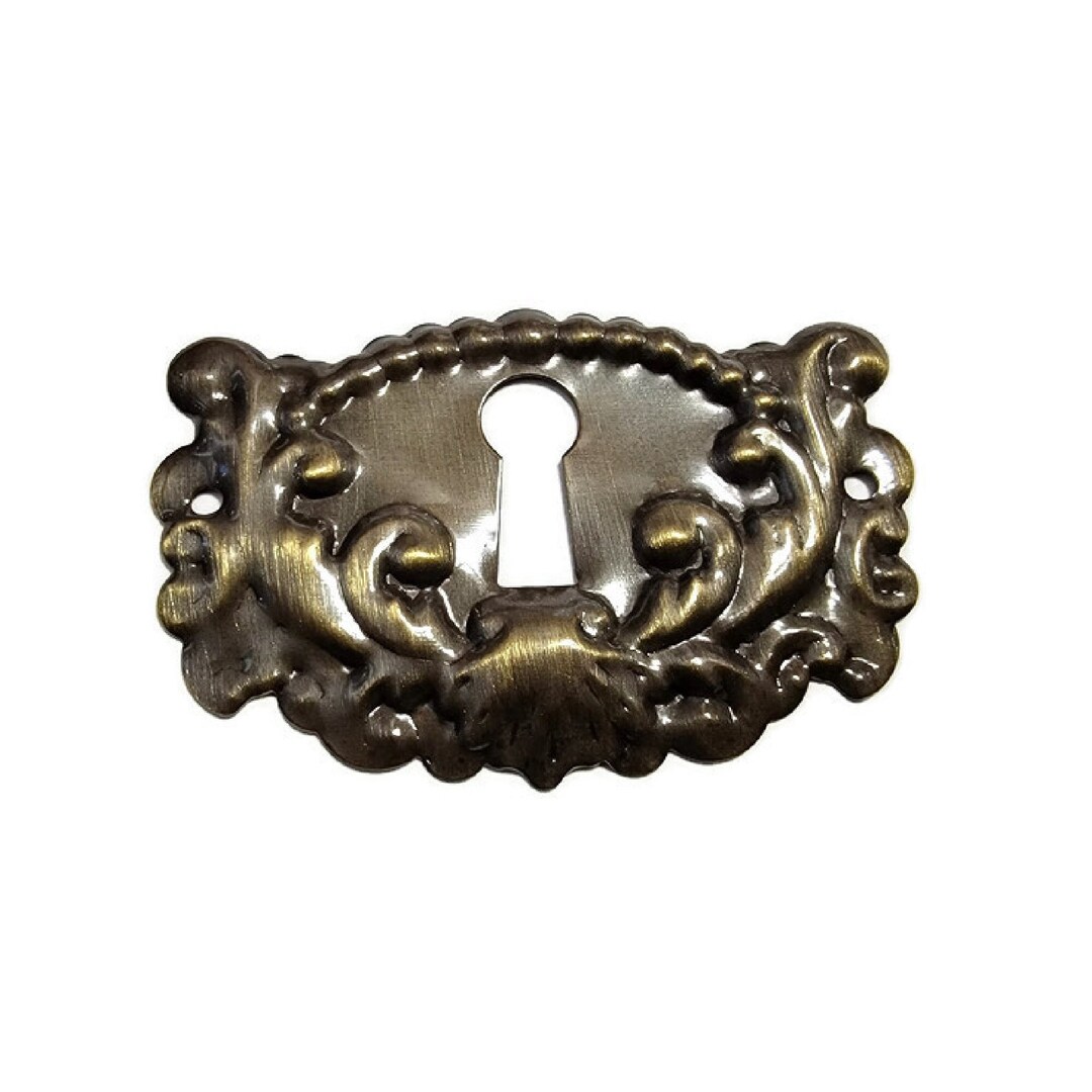 Key Hole Cover- Stamped Antique Brass VICTORIAN KEYHOLE COVER - Etsy