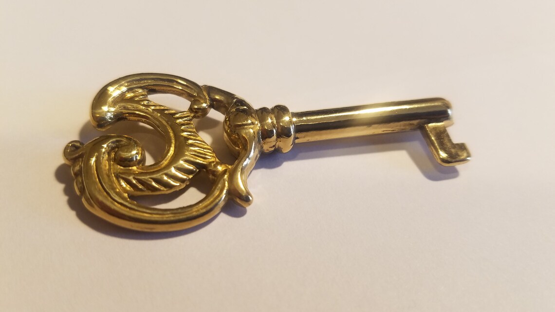 Key Polished Cast Brass Ornate Fancy KEY for Your Vintage | Etsy