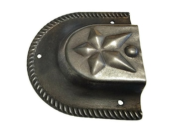 Trunk Handle End Cap Antique Fish Scale Stamped Steel Cap Style Trunk ...