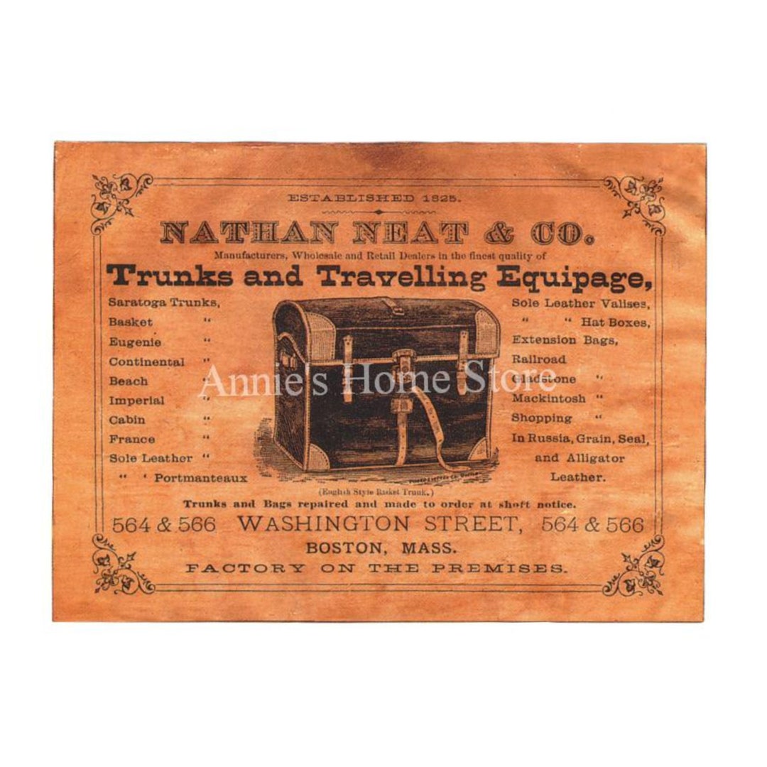 Reproduction Antique Trunk Makers Print - Victorian Reproduction Print ...