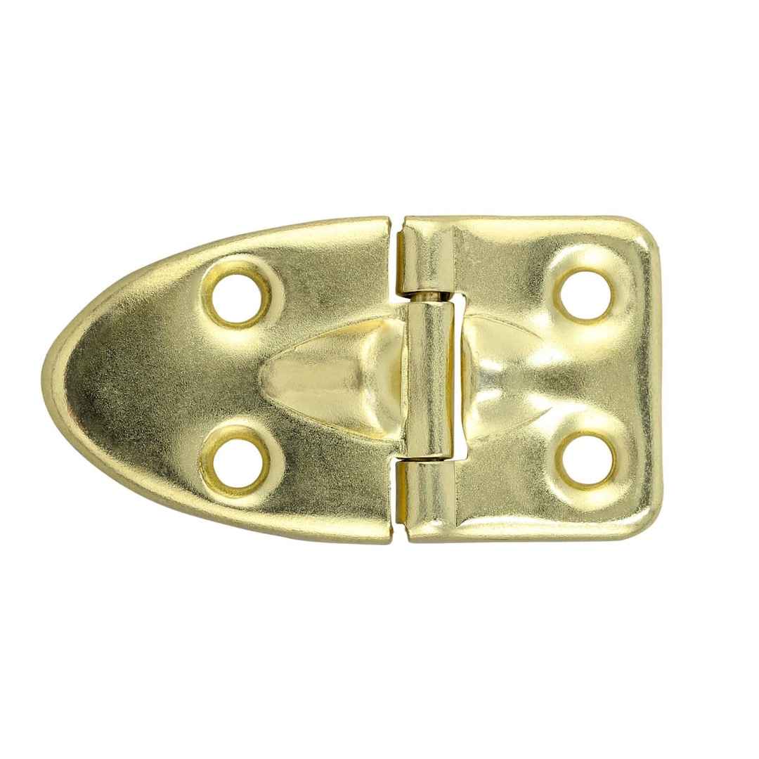 Small Oval Case Stop Hinge 2 1/16" X 1-1/16" - Brass Plated Steel ...
