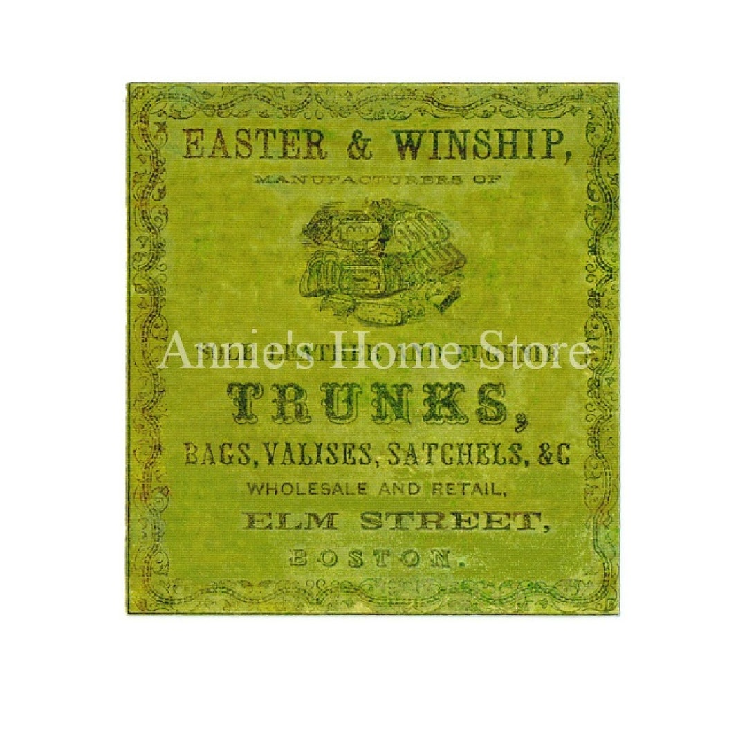 Reproduction Antique Trunk Makers Print - Victorian Reproduction Print ...