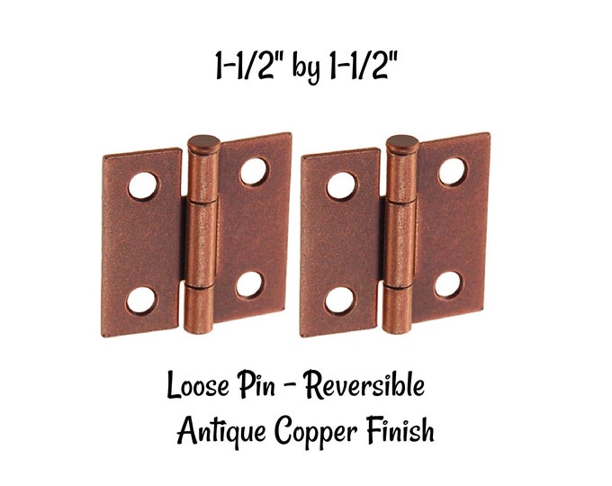 1 7/16 Inch Hinges, Antique Brass Hinges, Small Box Hinges, Butterfly ...