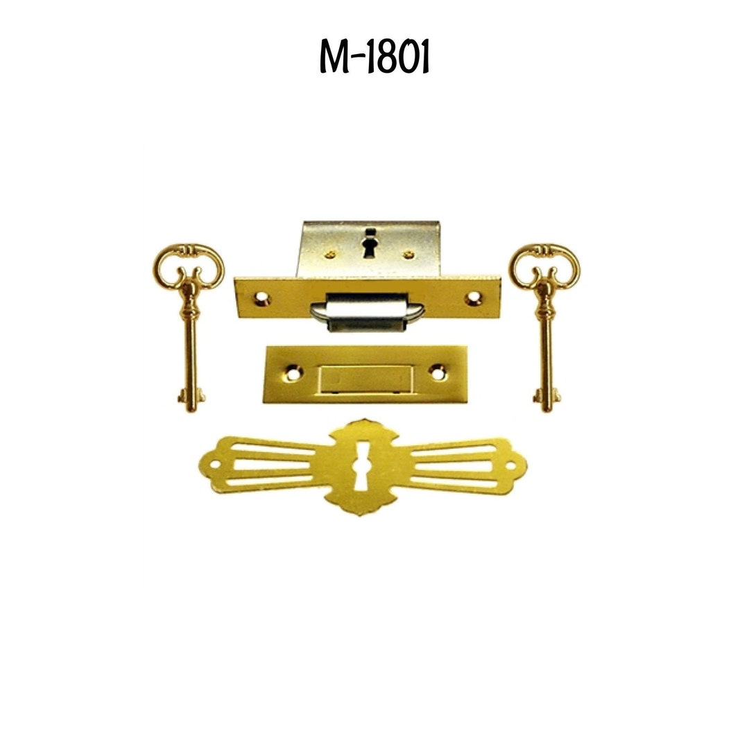 Lock - Full Mortise ROLL TOP DESK Lock Set With Square Plates Includes ...