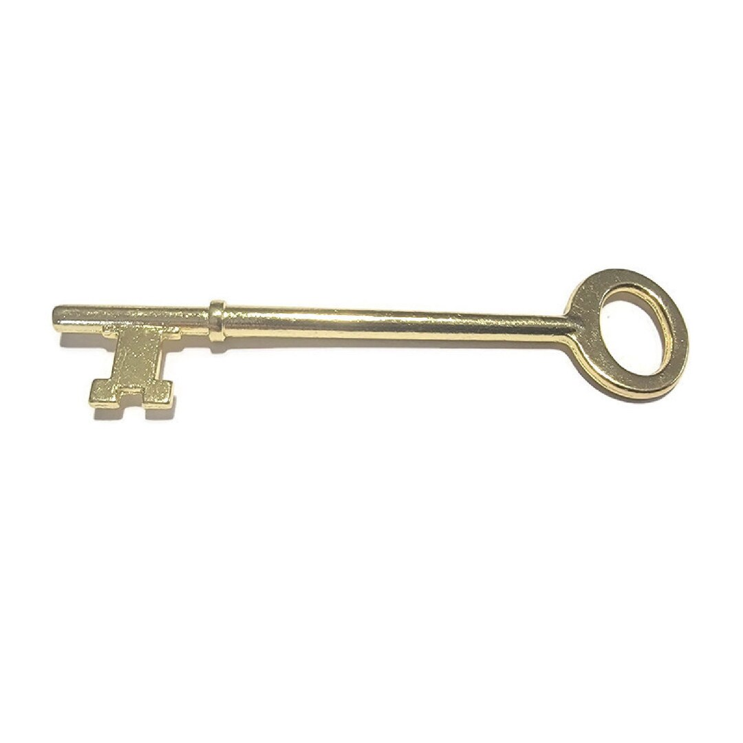 Architectural Key - Brass Plated Stamped Key for Old Style Door Locks ...