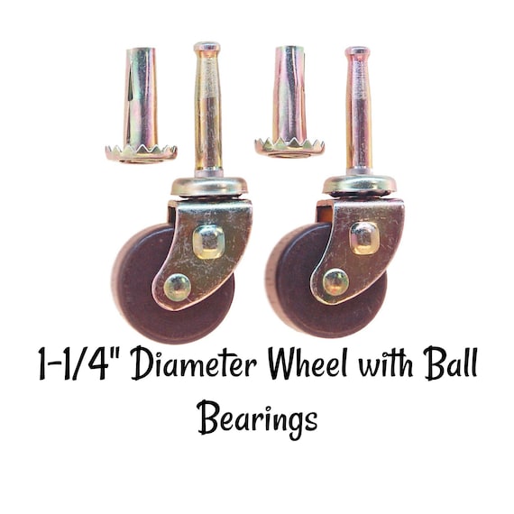 Pair of Furniture Casters 1 1/4 With Ball Bearing Swivel | Etsy