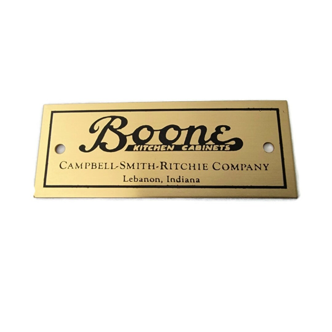 Boone Kitchen Cabinet Nameplate - Brass Stamped Name Plate Antiques ...