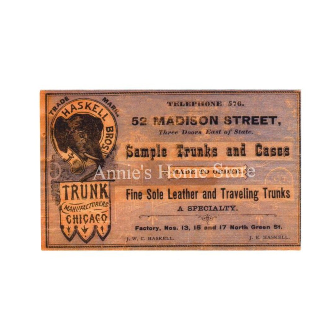 Reproduction Antique Trunk Makers Print - Victorian Reproduction Print ...