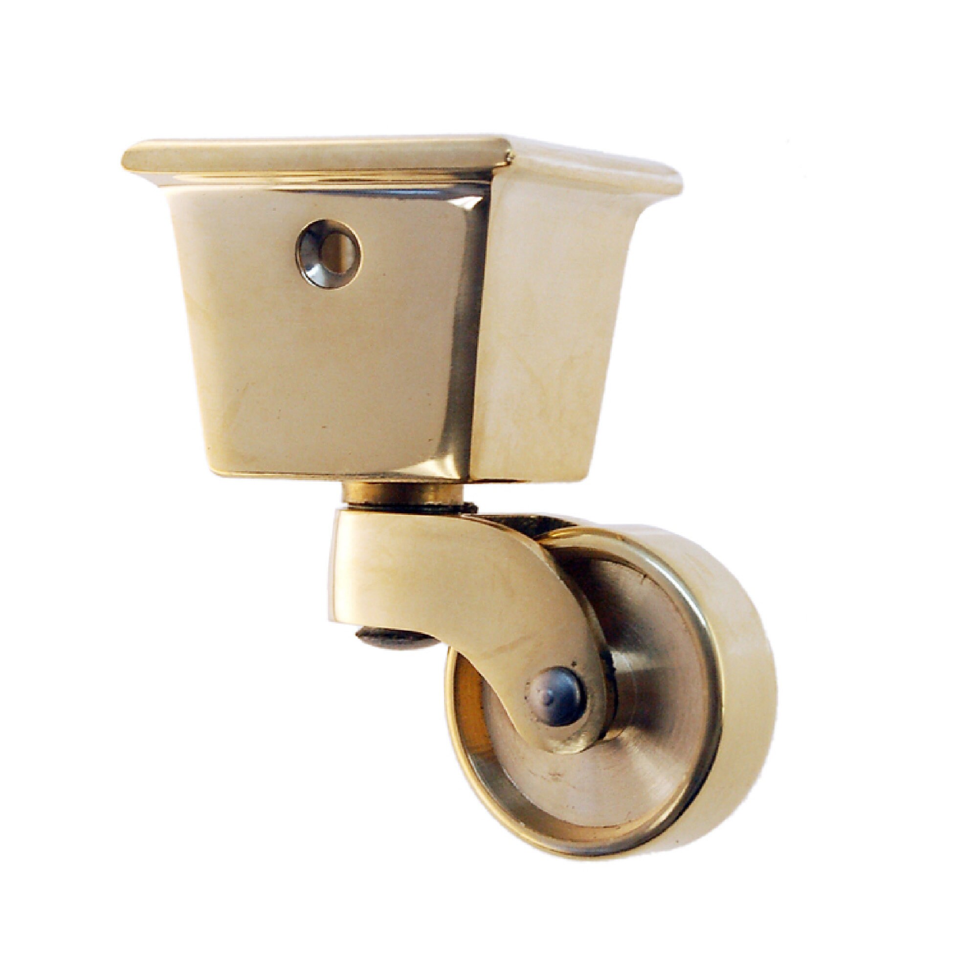 1-1/4" Furniture Caster- Cast Brass Square Cup Caster -furniture Roller ...