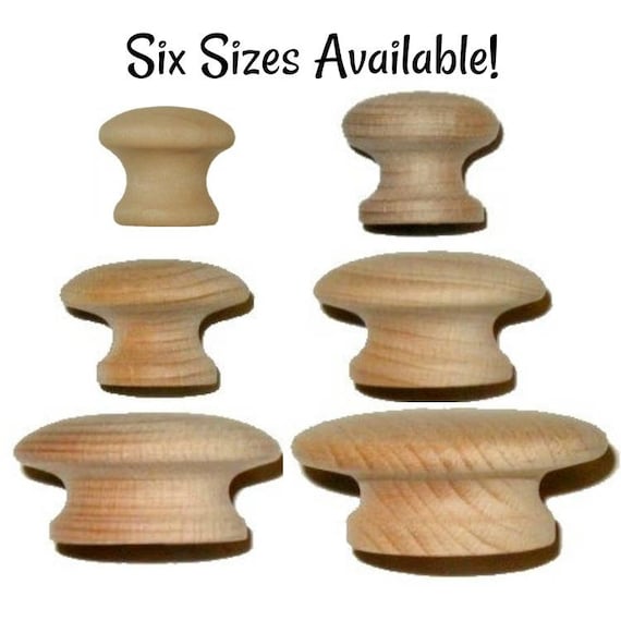 Hardwood Knobs Hardwood Furniture Knobs Pulls Six Sizes | Etsy